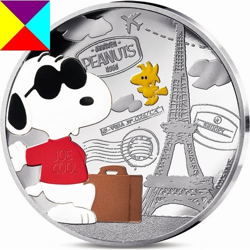 10 euro prata Proof França 2025 Snoopy - 75º aniversário de Peanuts